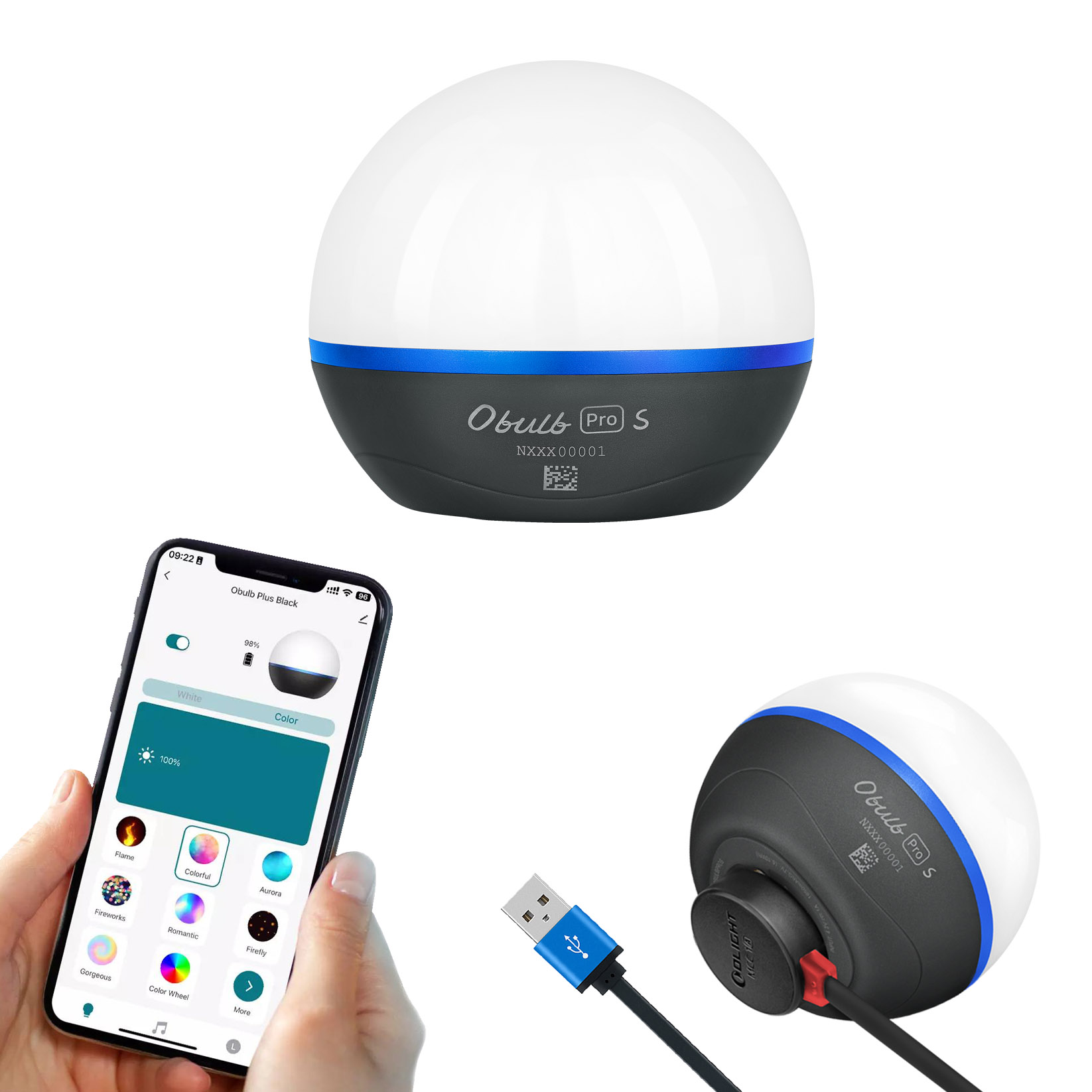 Lampa RGB Olight Obulb PRO S cu aplicatie AppStore si Google Play